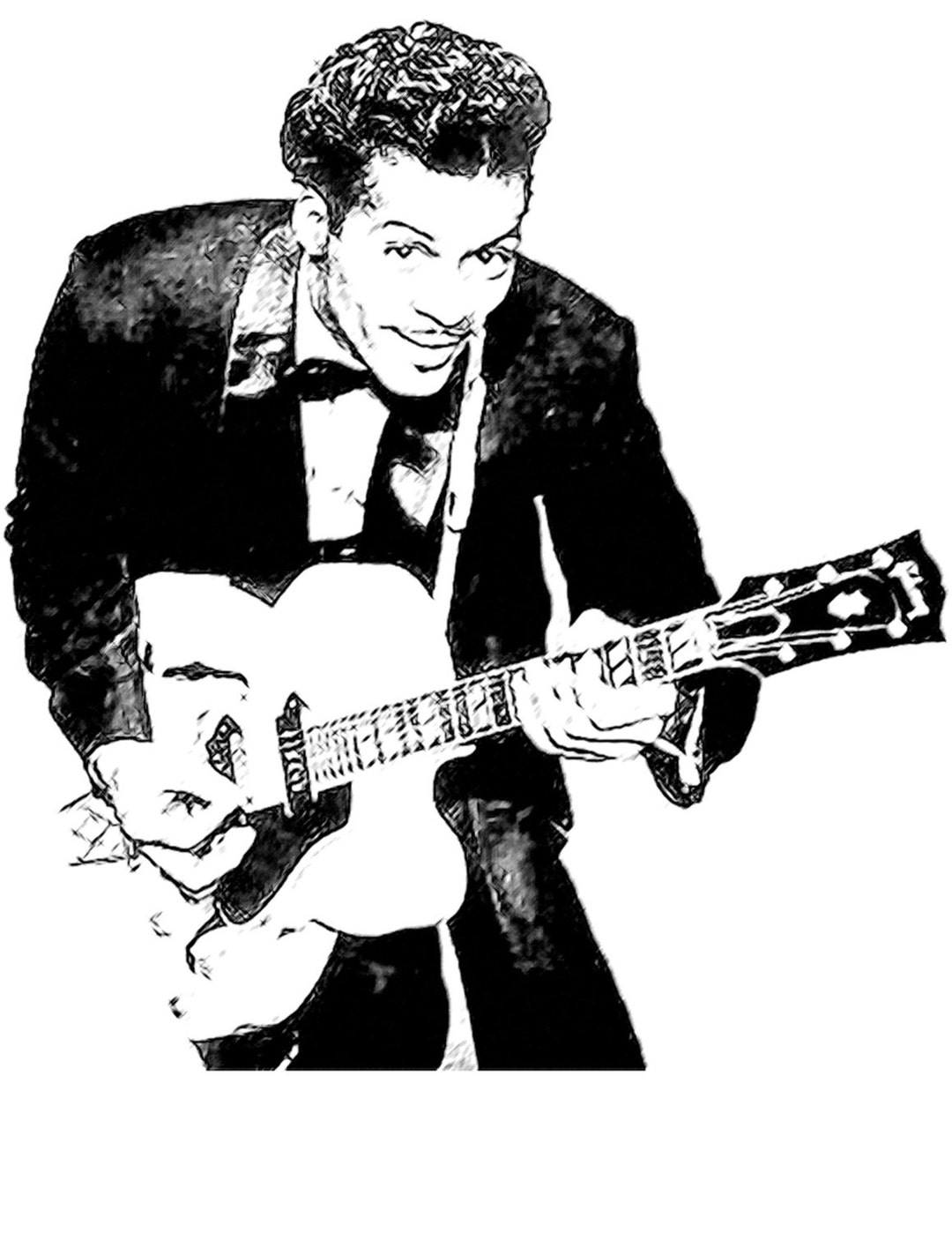 Chuck Berry Drawing T Shirt - Etsy