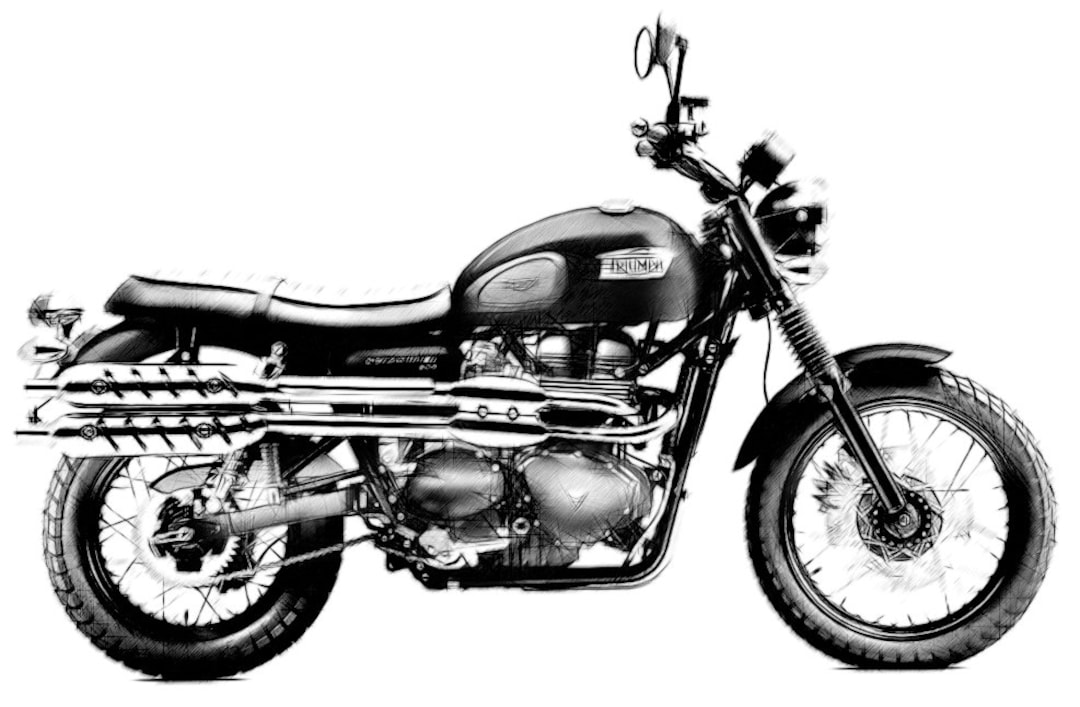 Triumph Scrambler Drawing T Shirt I Can Draw Your Bike or Car for You ...