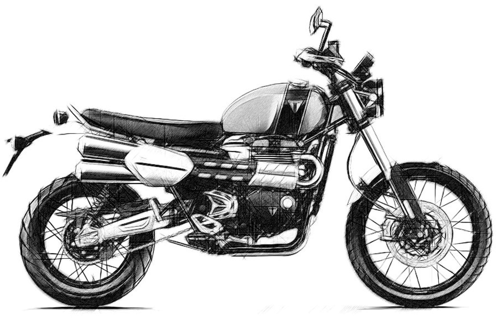 Triumph Scrambler 1200 Drawing T Shirt - Etsy