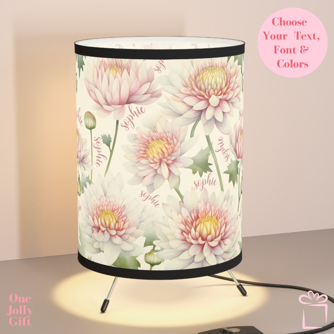 Custom Lamp Birth Flower Gift for Her Tripod Lamp Shade - Etsy