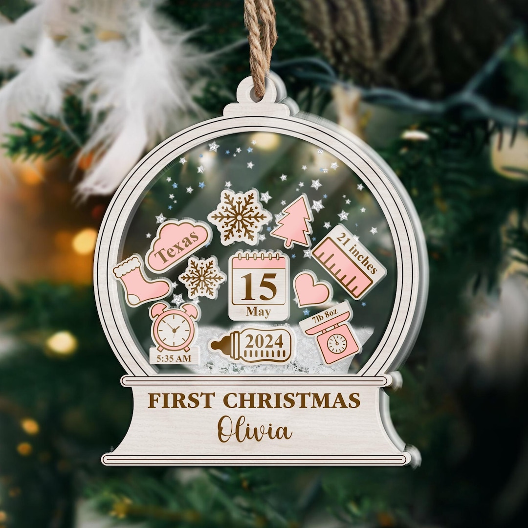 Personalized Baby First Christmas Ornament, Baby 1st Christmas Ornament ...