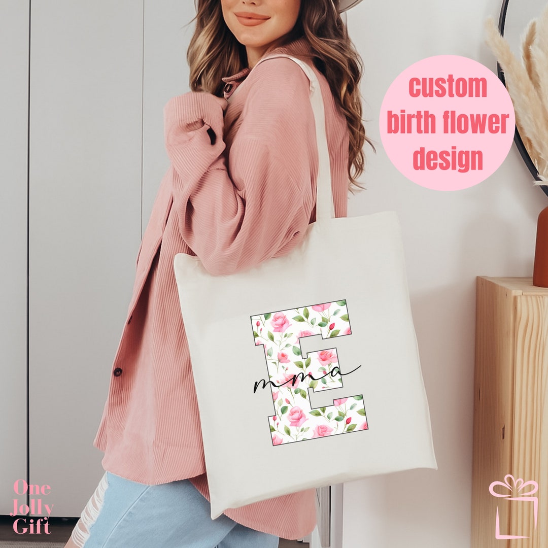 Custom Bag Name Birth Month Flower Gift for Her. Custom Gift - Etsy