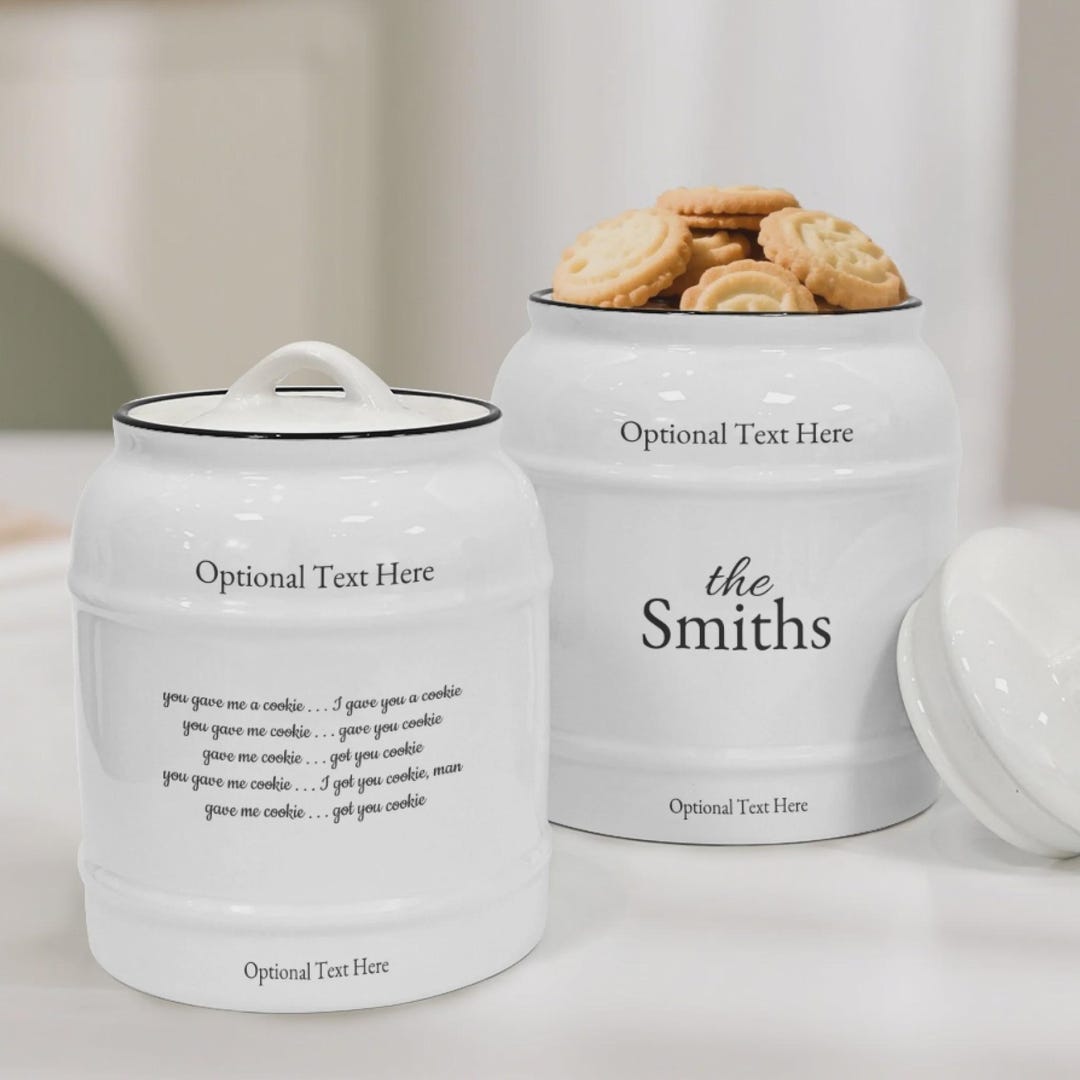 Custom Paragraph Text Ceramic Cookie Jar - Etsy