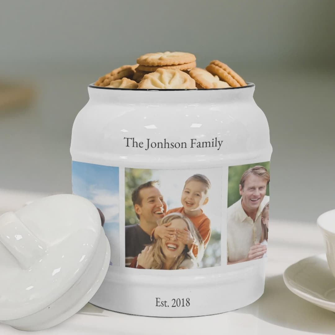 Custom 6 Photo Collage Ceramic Cookie Jar - Etsy