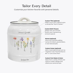 Personalized Birth Month Flower Cookie Jar: Custom Ceramic Kitchen Gift ...