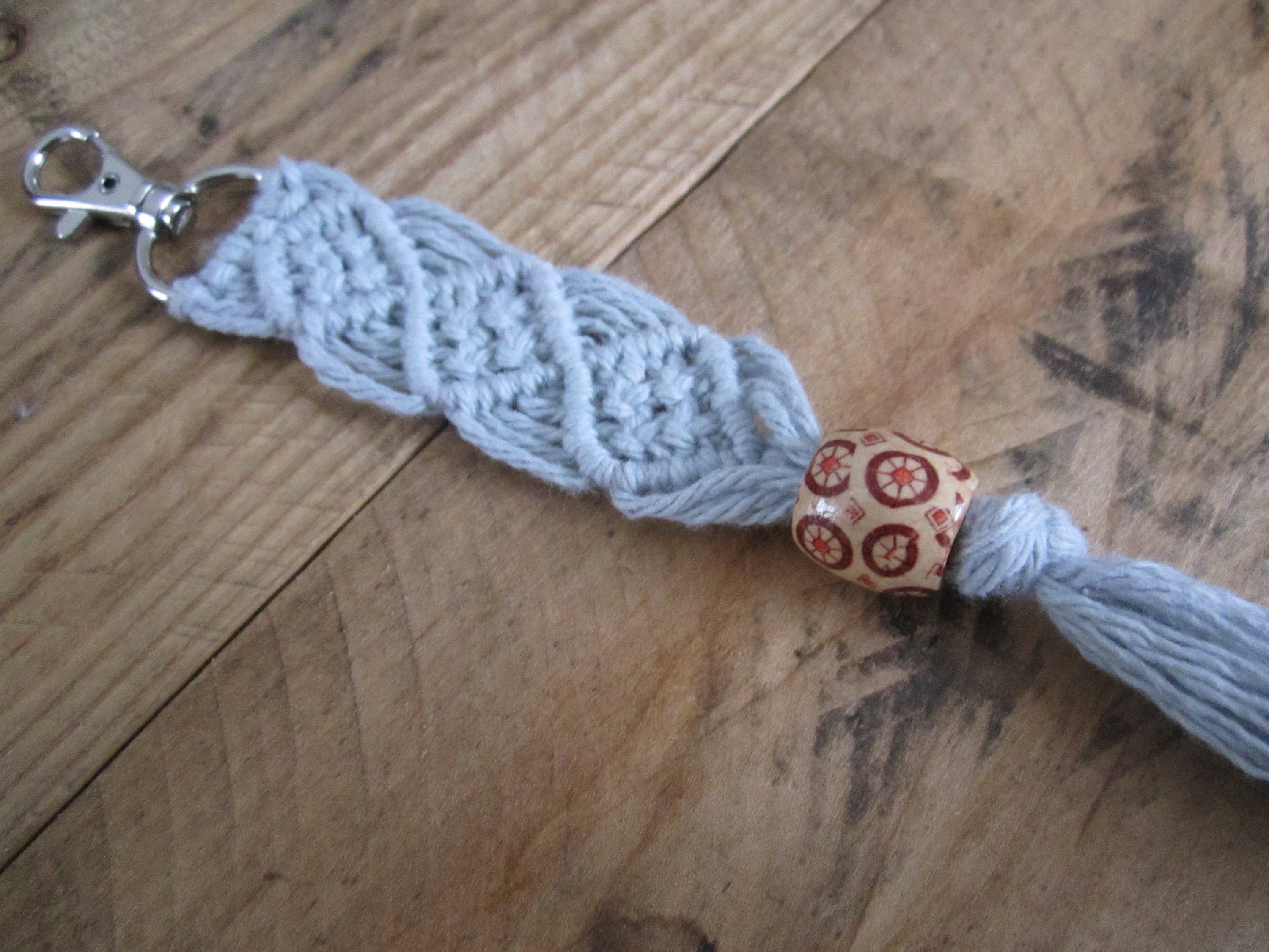 Macrame Keychain With Bead - Etsy