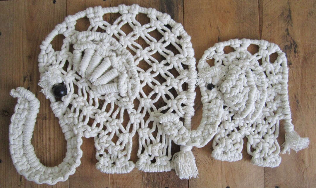 Macrame Elephant Set - Etsy