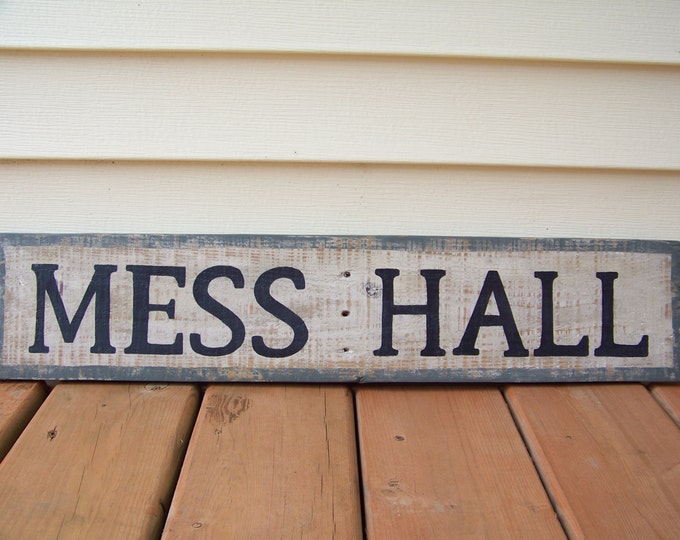 Mess Hall Sign. Reclaimed Wood Sign. Dining Room Wood Sign. Farmhouse ...