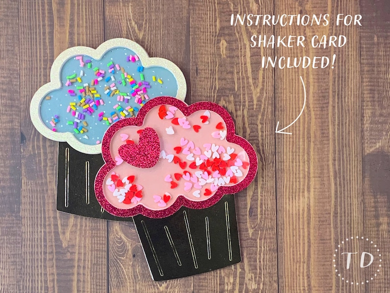 Birthday Cupcake Shaker Card SVG: Layered Greeting Card Papercut ...