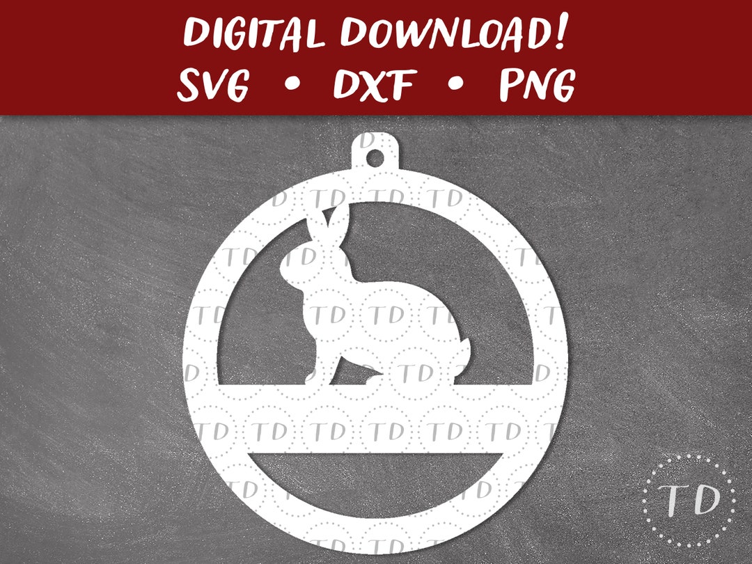 Bunny Rabbit Customizable Ornament SVG | Pet Ornament Template ...