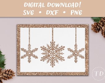 10 Snowflake Christmas Card Templates Digital SVG DXF Files - Etsy