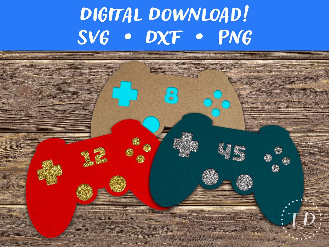 Game Controller Custom Age Card SVG | Birthday Card Template | Papercut ...