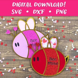 Bee Mine Card SVG Valentine's Day Card Template 3D Papercut SVG Card ...