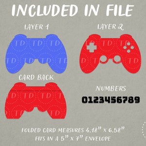 Game Controller Custom Age Card SVG | Birthday Card Template | Papercut ...