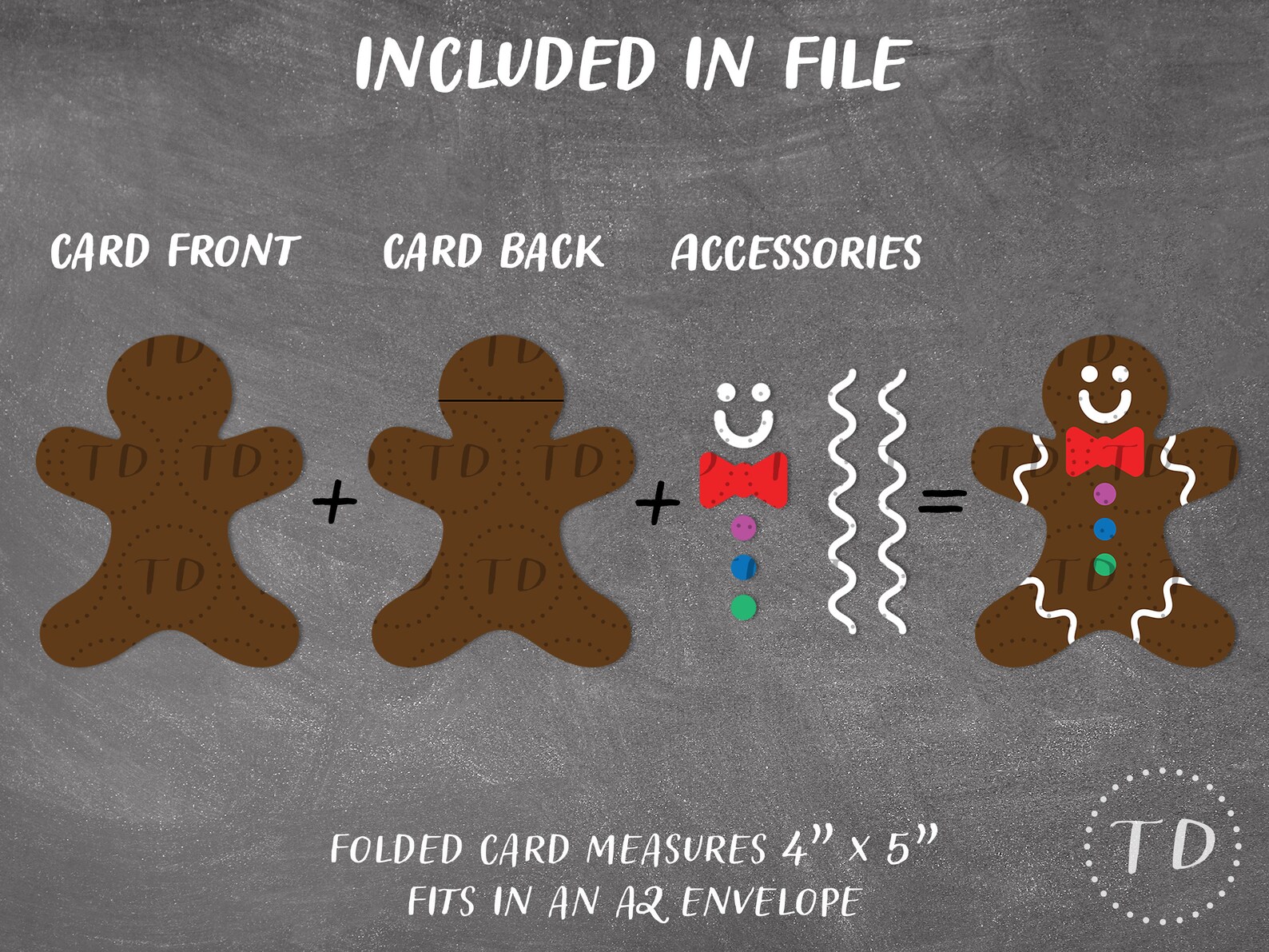 Gingerbread Man Christmas Card SVG: Layered Holiday Greeting Card ...