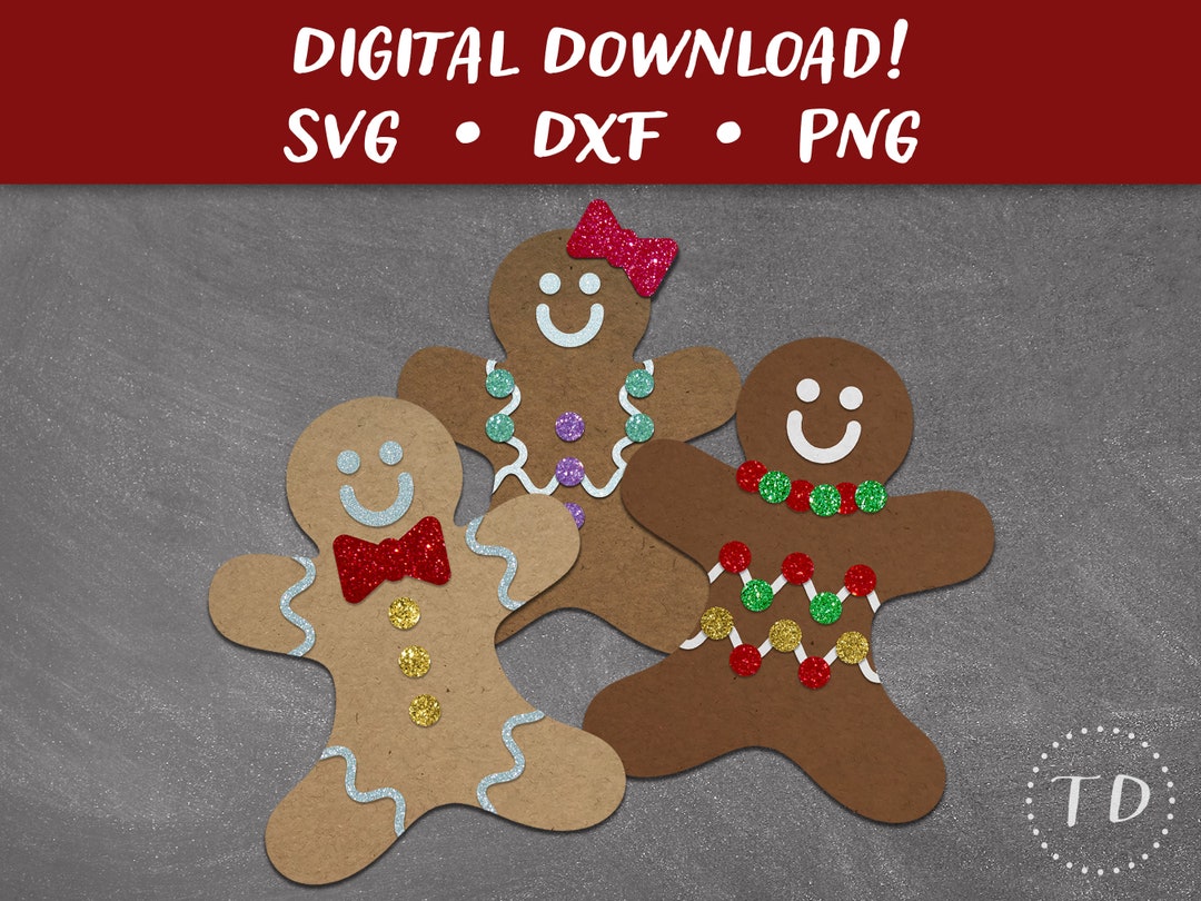 Gingerbread Man Card SVG | Merry Christmas Card Template | Papercut SVG ...