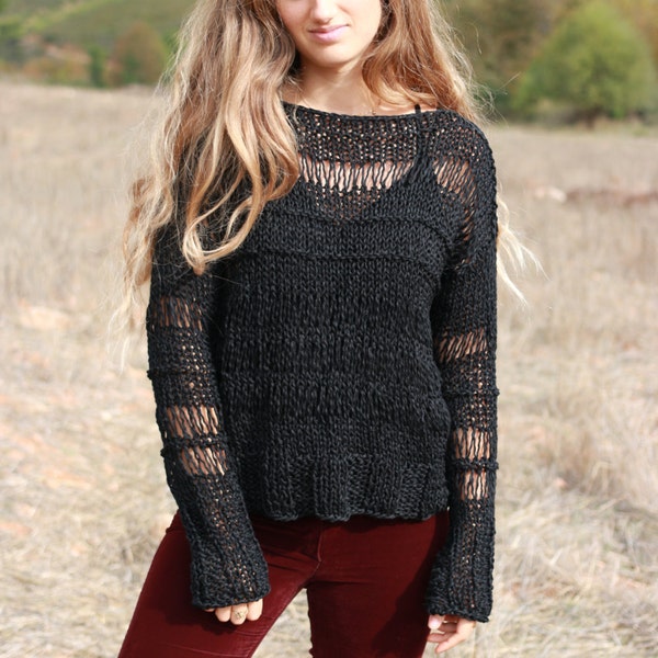 Loose Knit Sweater - Etsy