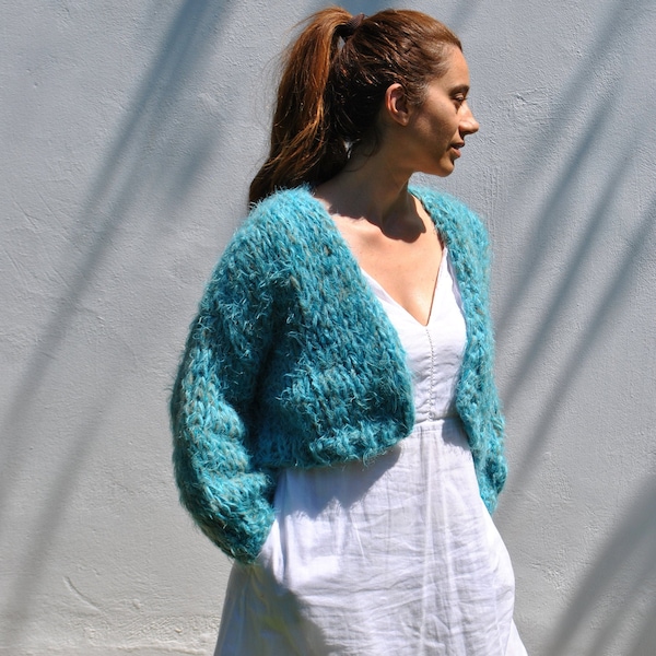 Turquoise Cardigan - Etsy