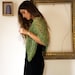 Green Poncho, Handknit Womens Viscose Poncho, Lime Green Shrug, Summer ...