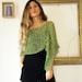 Green Poncho, Handknit Womens Viscose Poncho, Lime Green Shrug, Summer ...