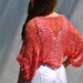 Coral Summer Shrug, Chunky Cotton, Shear Bolero, Hand Knitted Sleeves ...