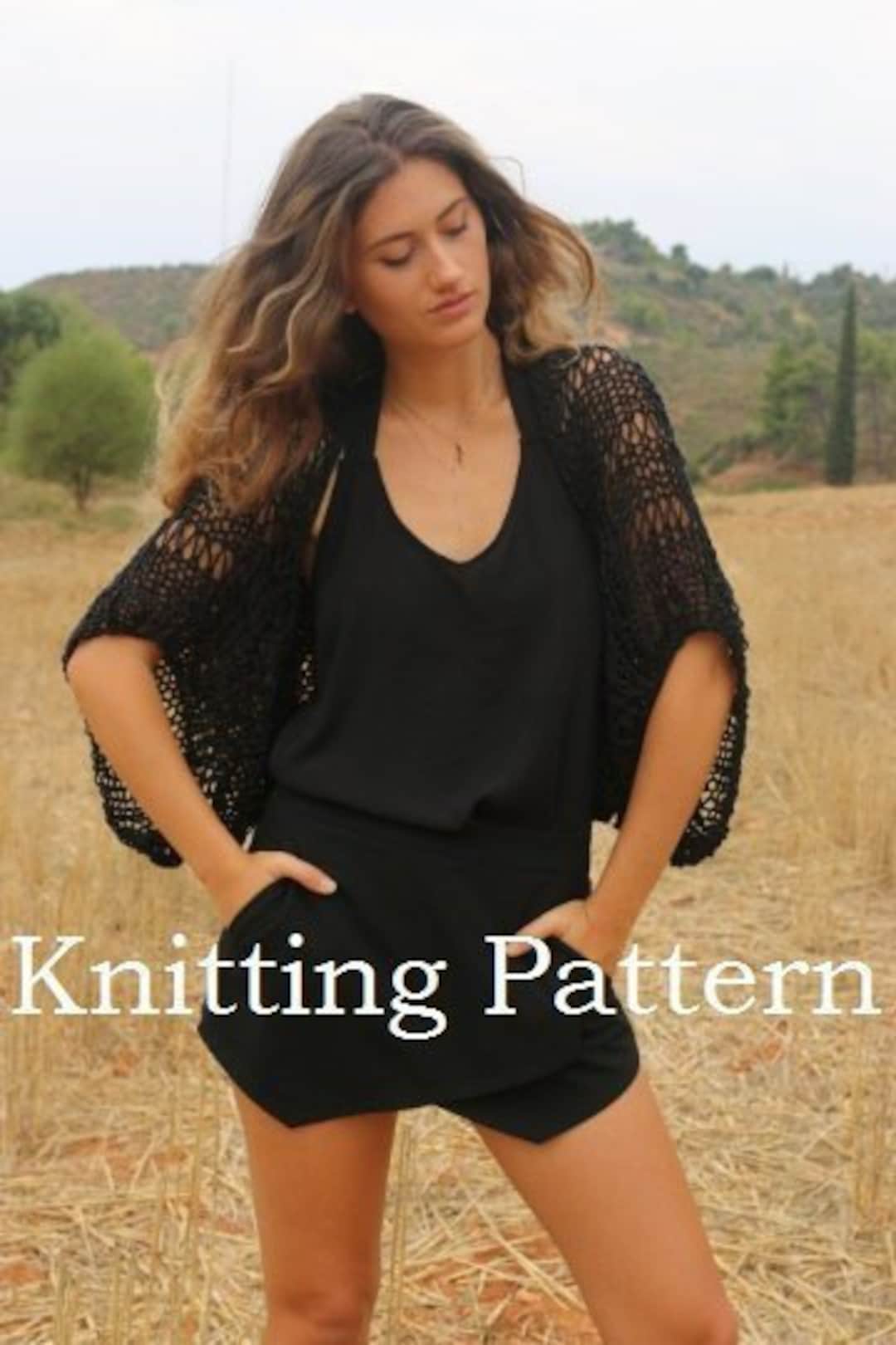 Knitting Shrug PATTERN, Digital Download, Loose Weave Shrug Pattern ...