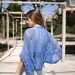 Periwinkle Blue Knit Shrug, Womens Loose Fitting Summer Shrug, Knitted ...
