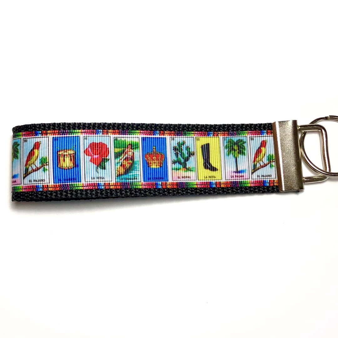Loteria Keychain, Loteria, Bingo, Keychain Wristlet, Keychain, Card ...