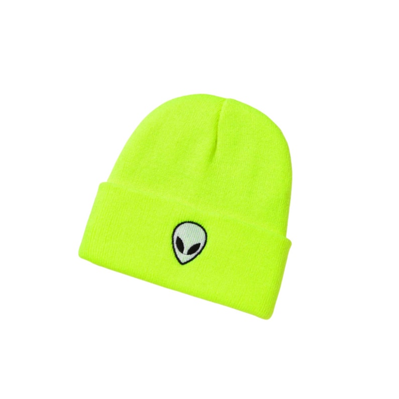 Lime Green Alien Beanie Hat - Etsy
