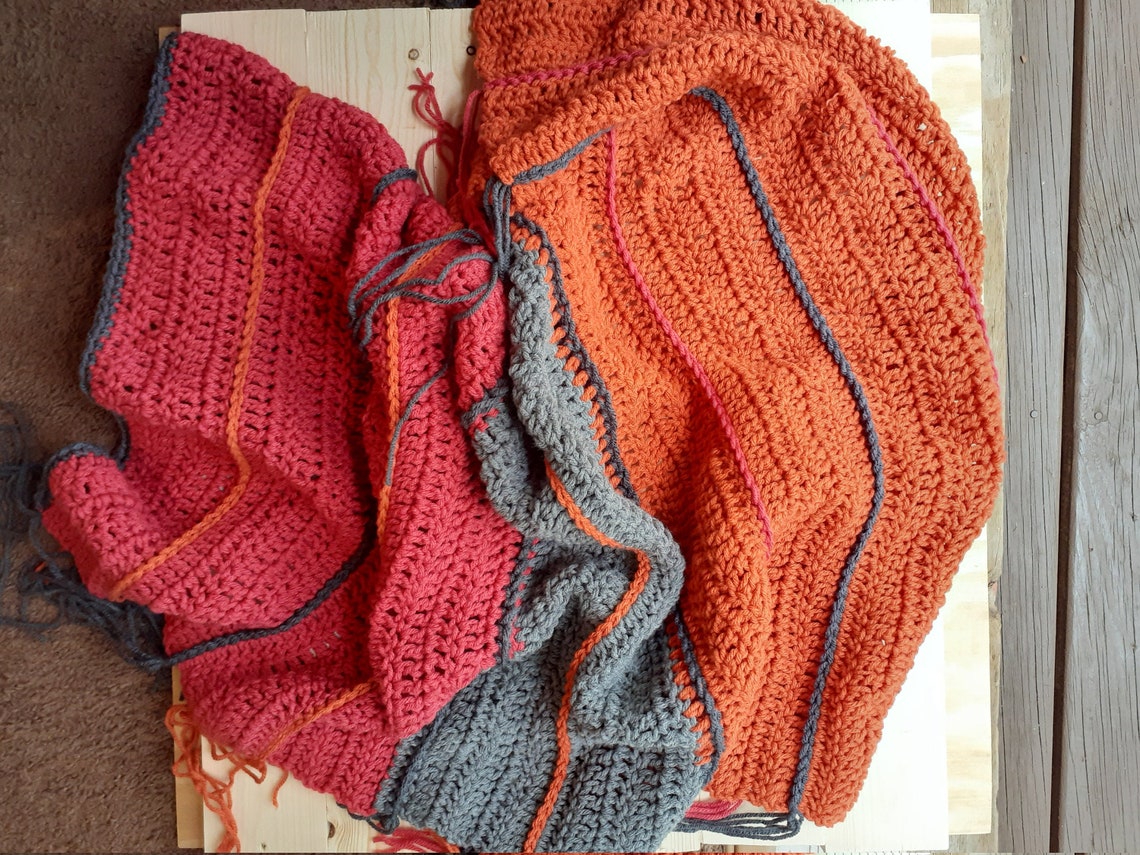 Color Block Crochet Throw Striped Crochet Throw Light - Etsy