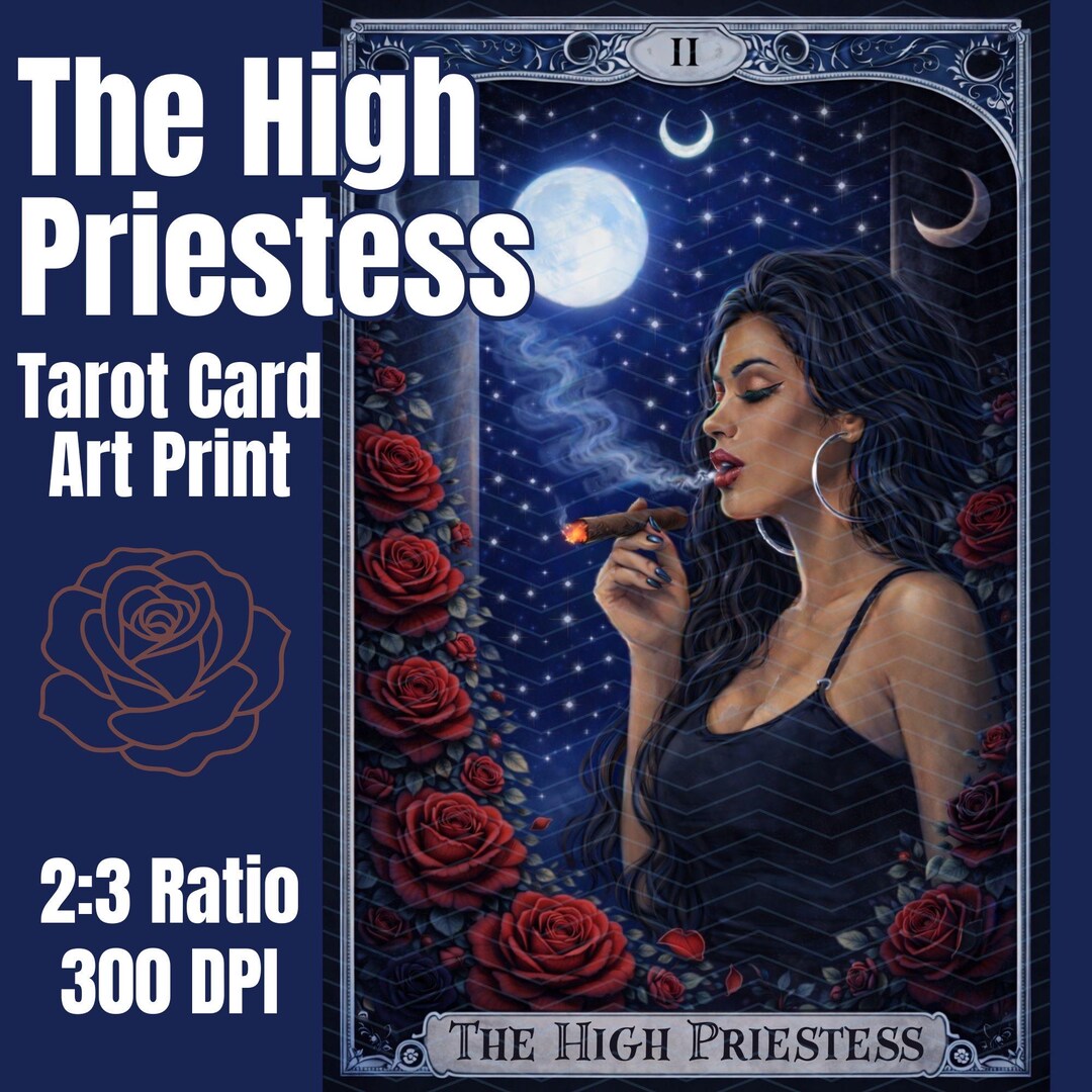 The High Priestess Tarot Card Printable | Chola Witch Wall Art ...