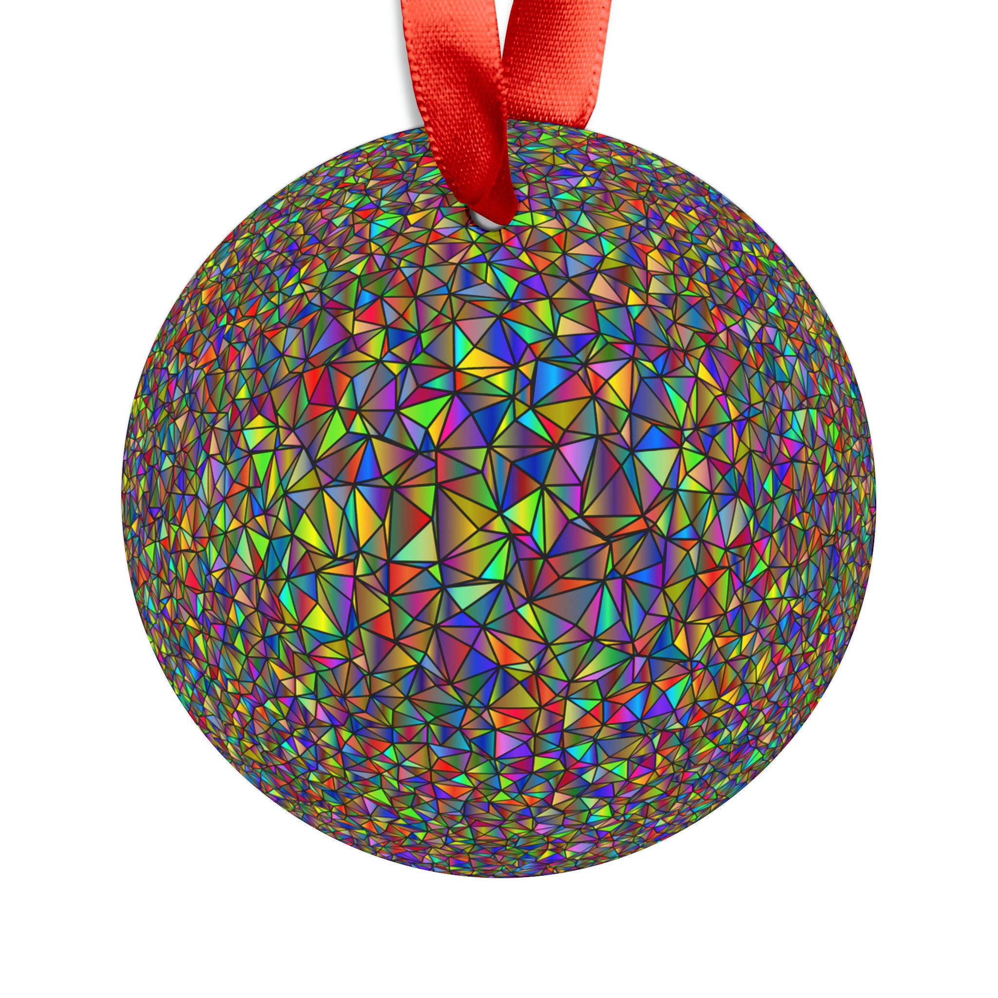 Rainbow Polygons Acrylic Ornament With Ribbon - Etsy