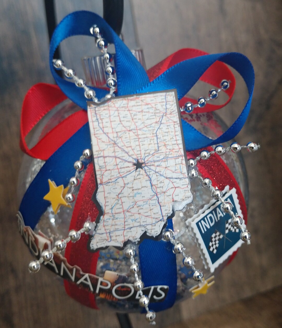 Indiana Christmas Ornament State Map US State USA - Etsy