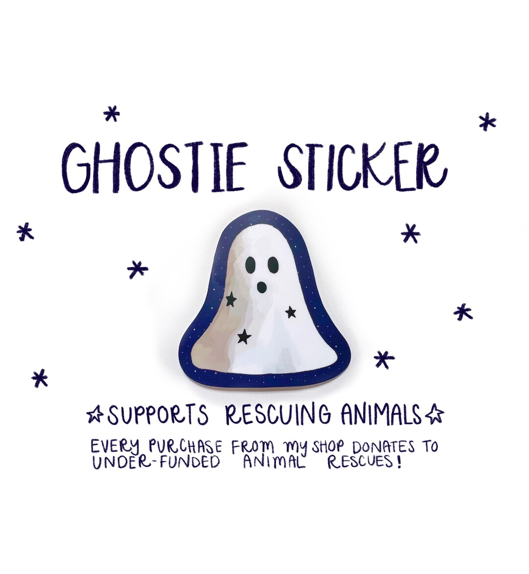 Ghost Sticker - Ghostie Illustration Sticker - 3” Sticker of Ghost - Etsy