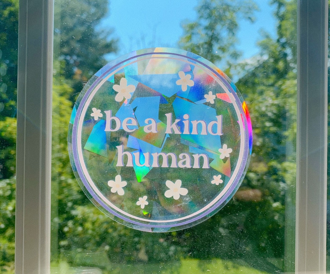 Be Kind Rainbow Prism Sun Catcher Window Sticker - Window Cling - Sun ...