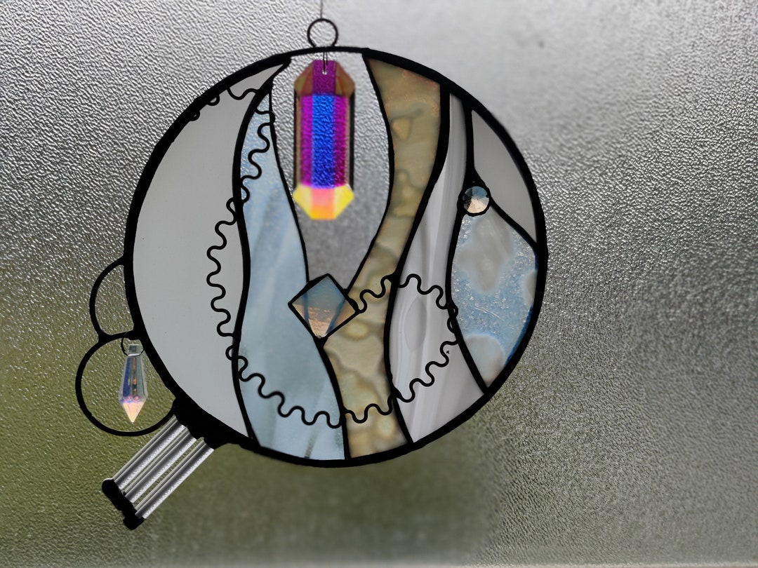 FSM009. Unique Stained Glass With Handblown Glass and Jewels - Etsy