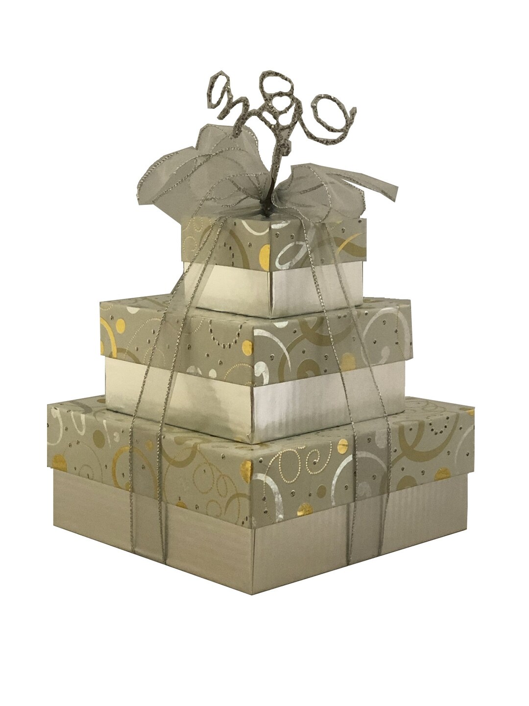 Swirls of Gold & Silver 3 Tier Tower - Etsy