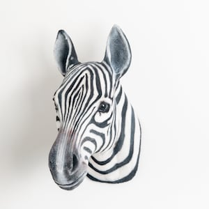 Faux Taxidermy Zebra Head Animal Friendly Decorative Art Handmade in ...
