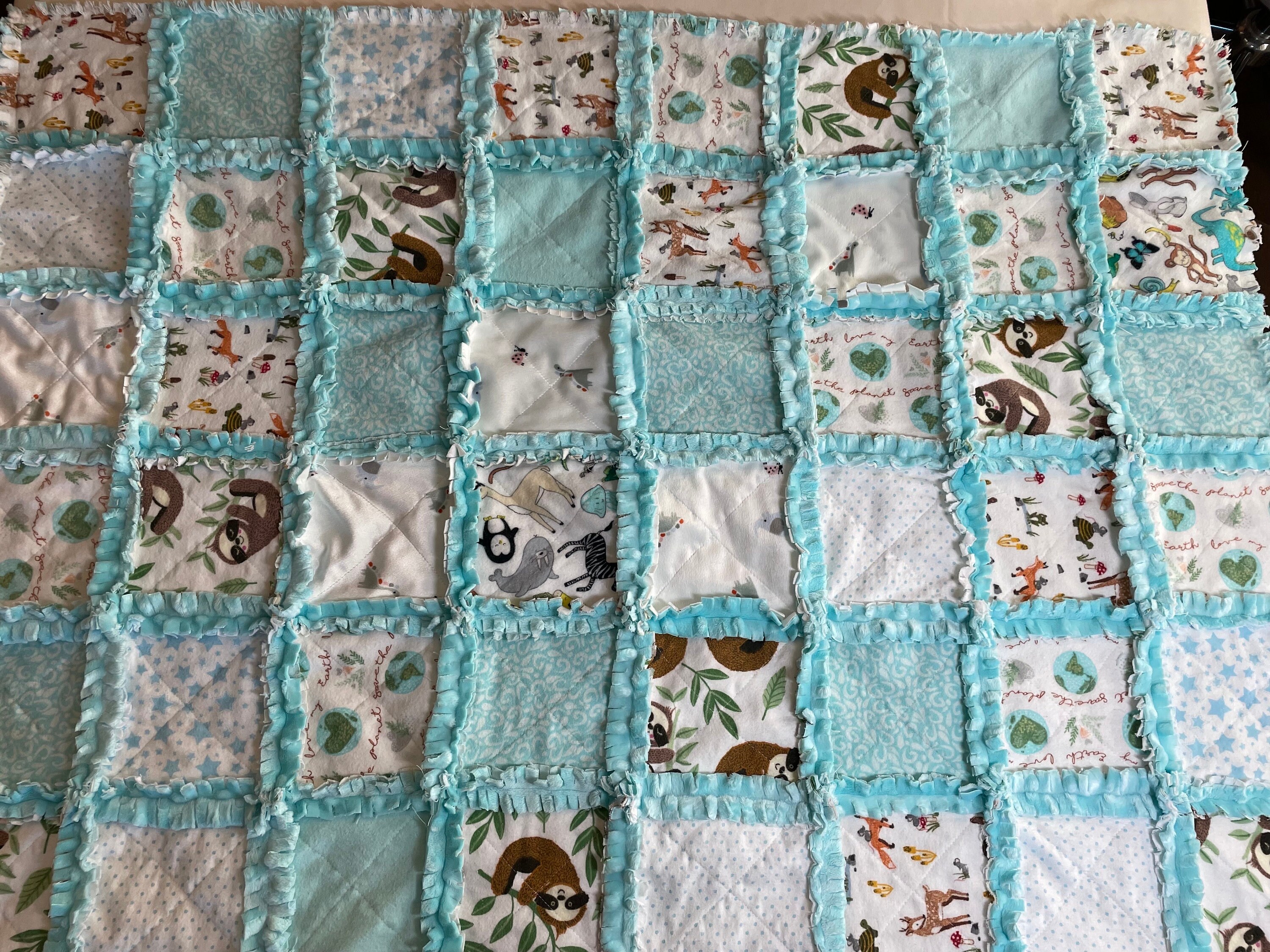 Boy Flannel Minkie Rag Quilt - Etsy