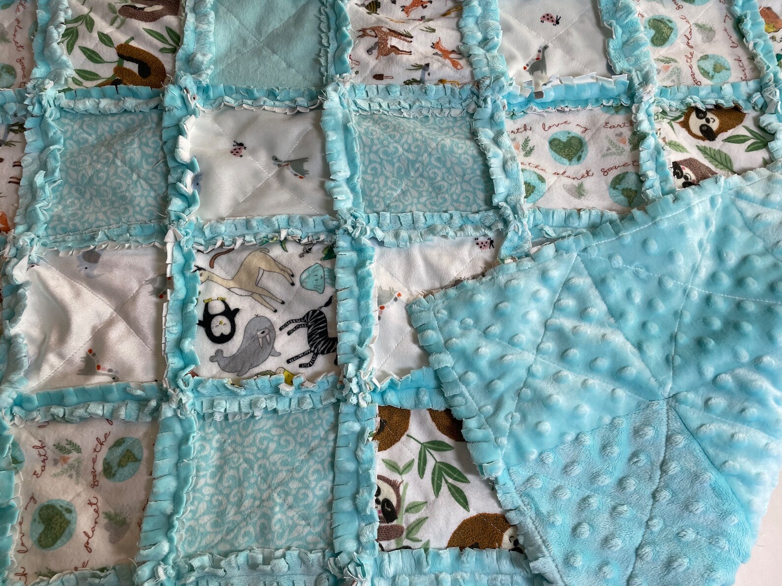 Boy Flannel Minkie Rag Quilt - Etsy