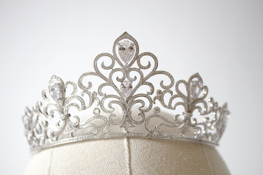 Silver Bridal Tiara, Bridal Hair Piece, CZ Wedding Crown, Statement ...