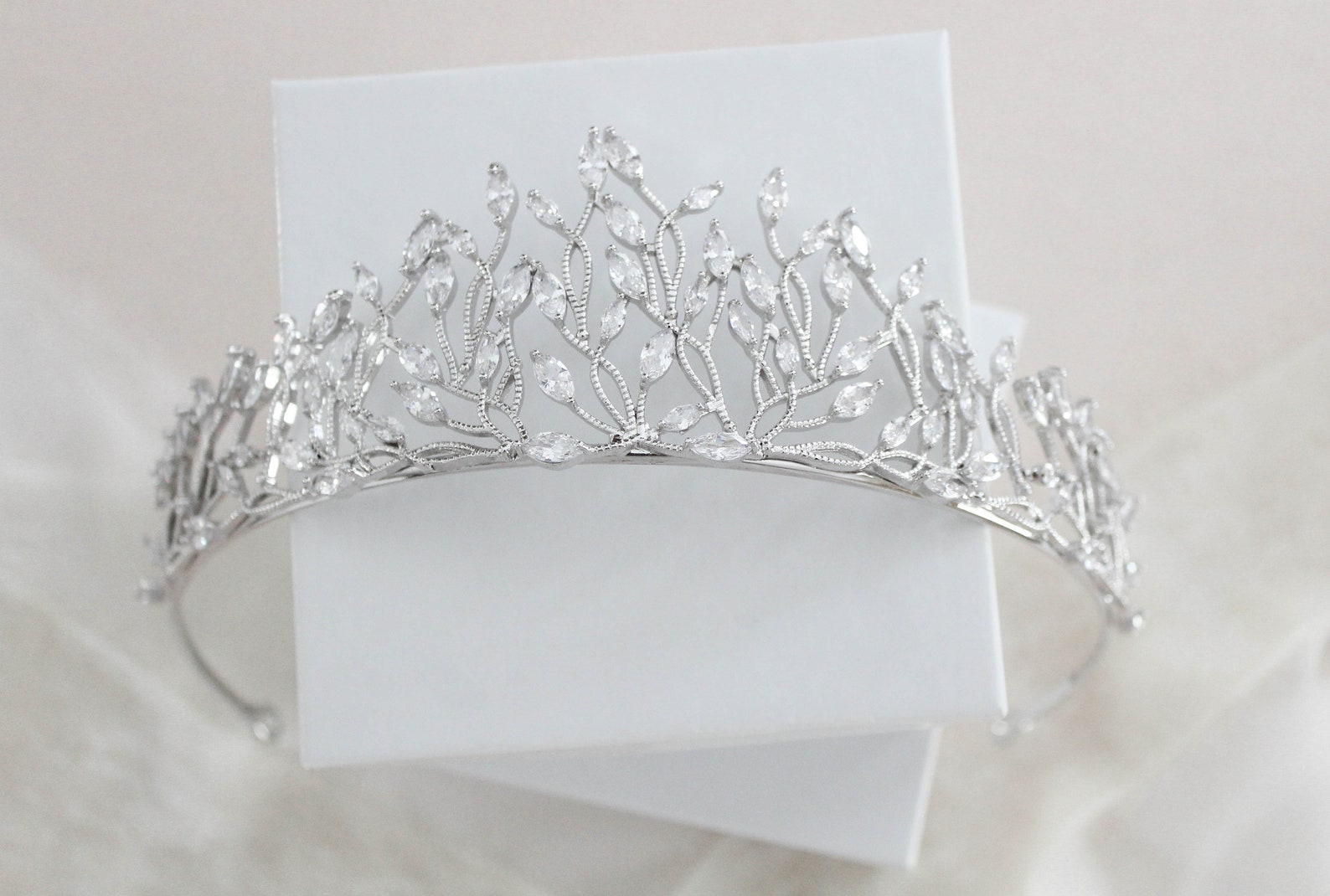Silver Bridal Tiara Crystal Wedding Tiara Bridal Hair Piece | Etsy
