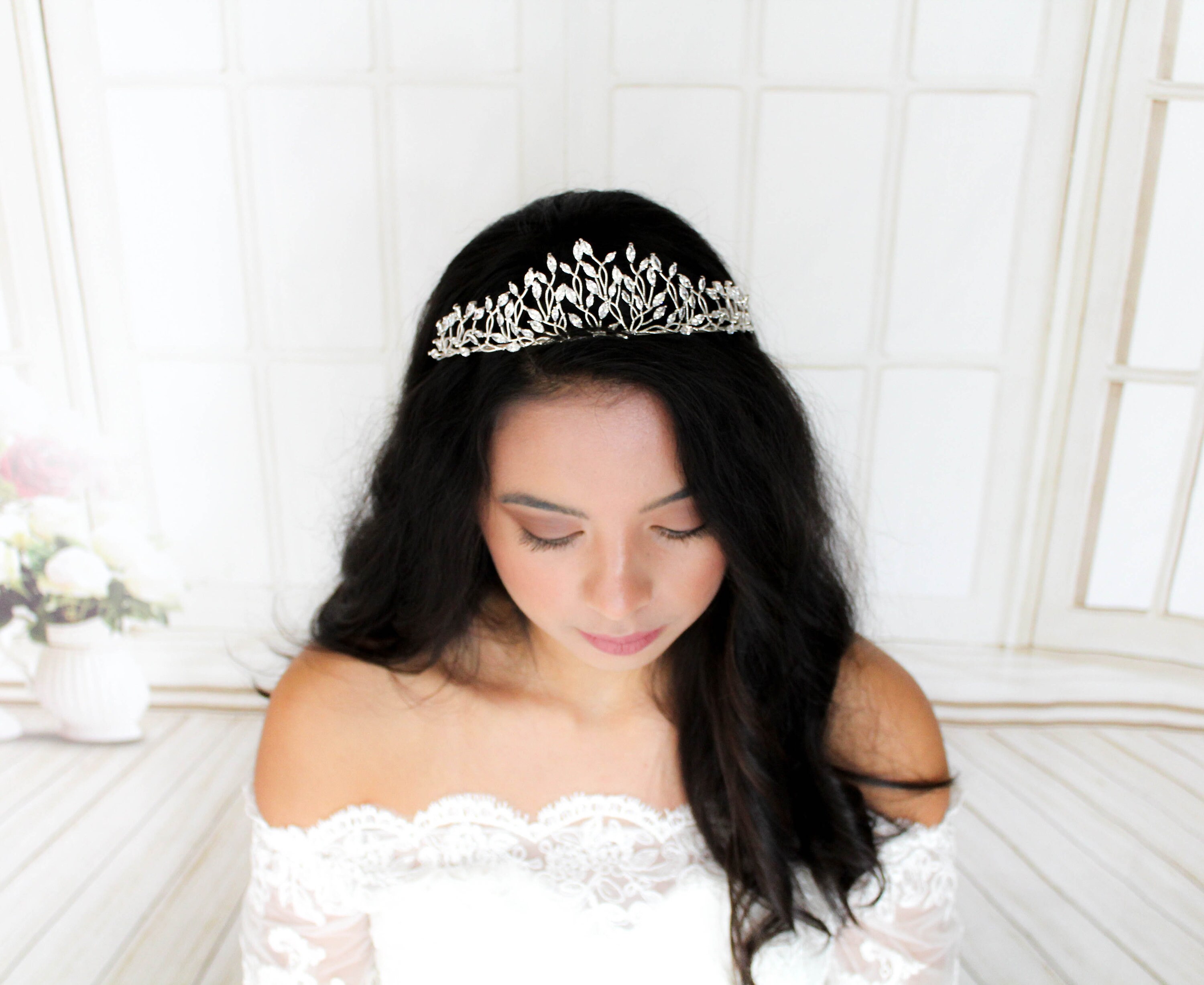 Silver Bridal Tiara Crystal Wedding Tiara Bridal Hair Piece | Etsy