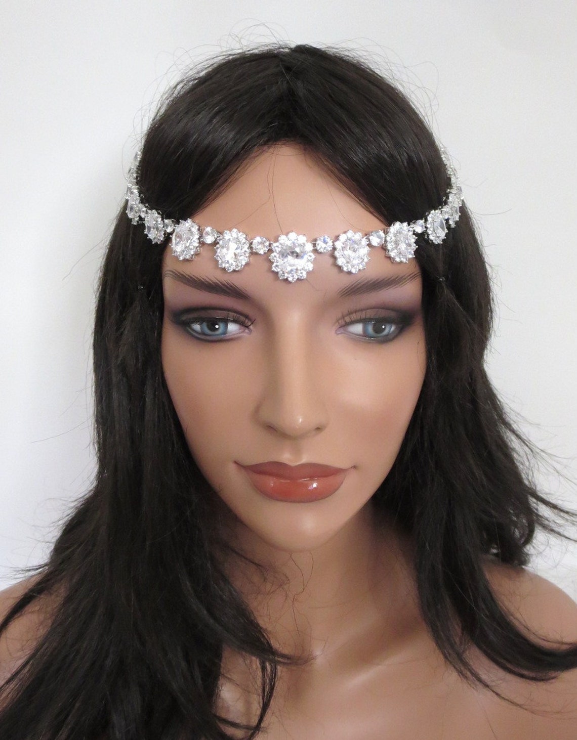 Rose Gold Bridal Forehead Band, Wedding Hair Piece, Wedding Headband ...