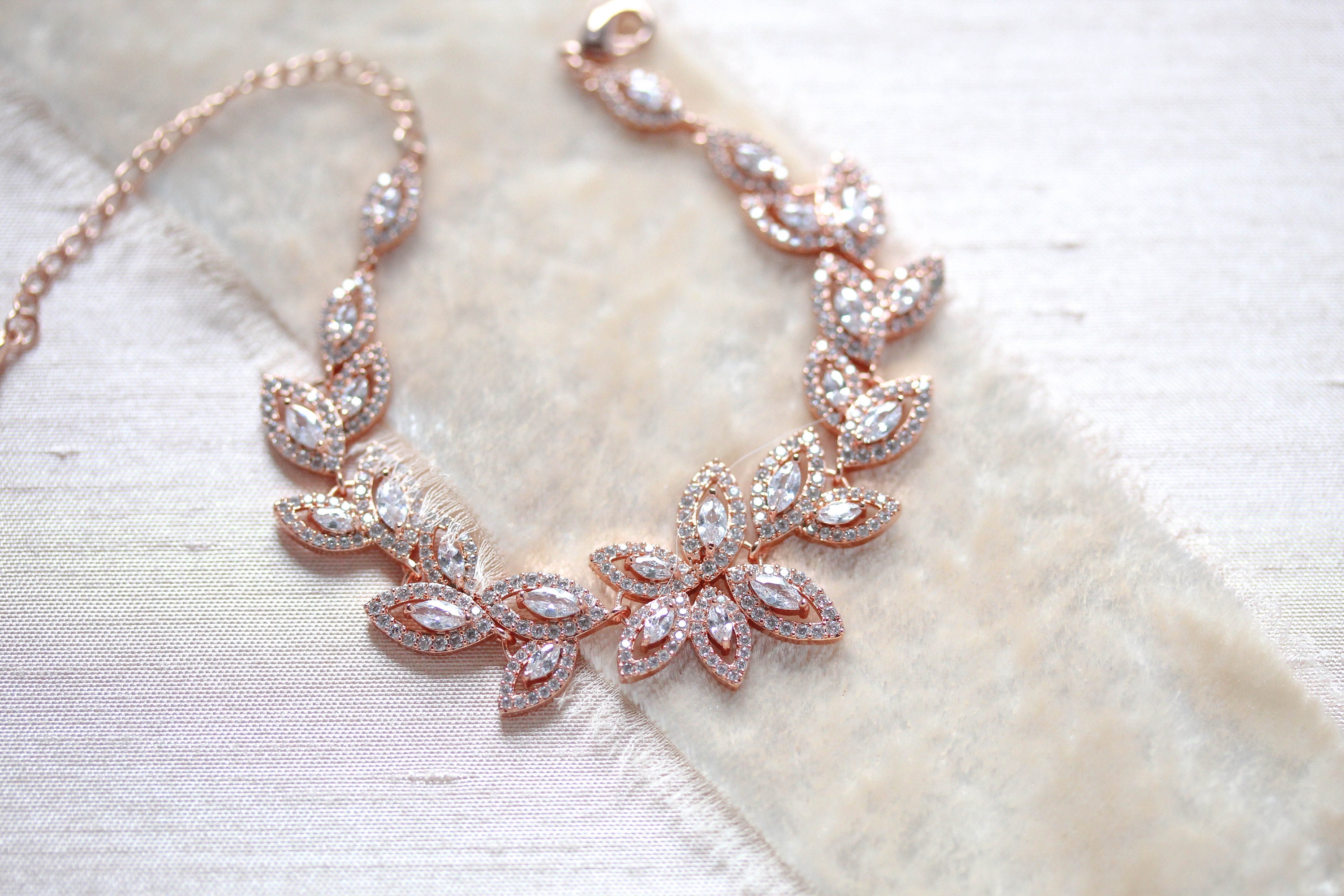 Rose Gold Jewelry Set Rose Gold Bridal Earrings Rose Gold - Etsy