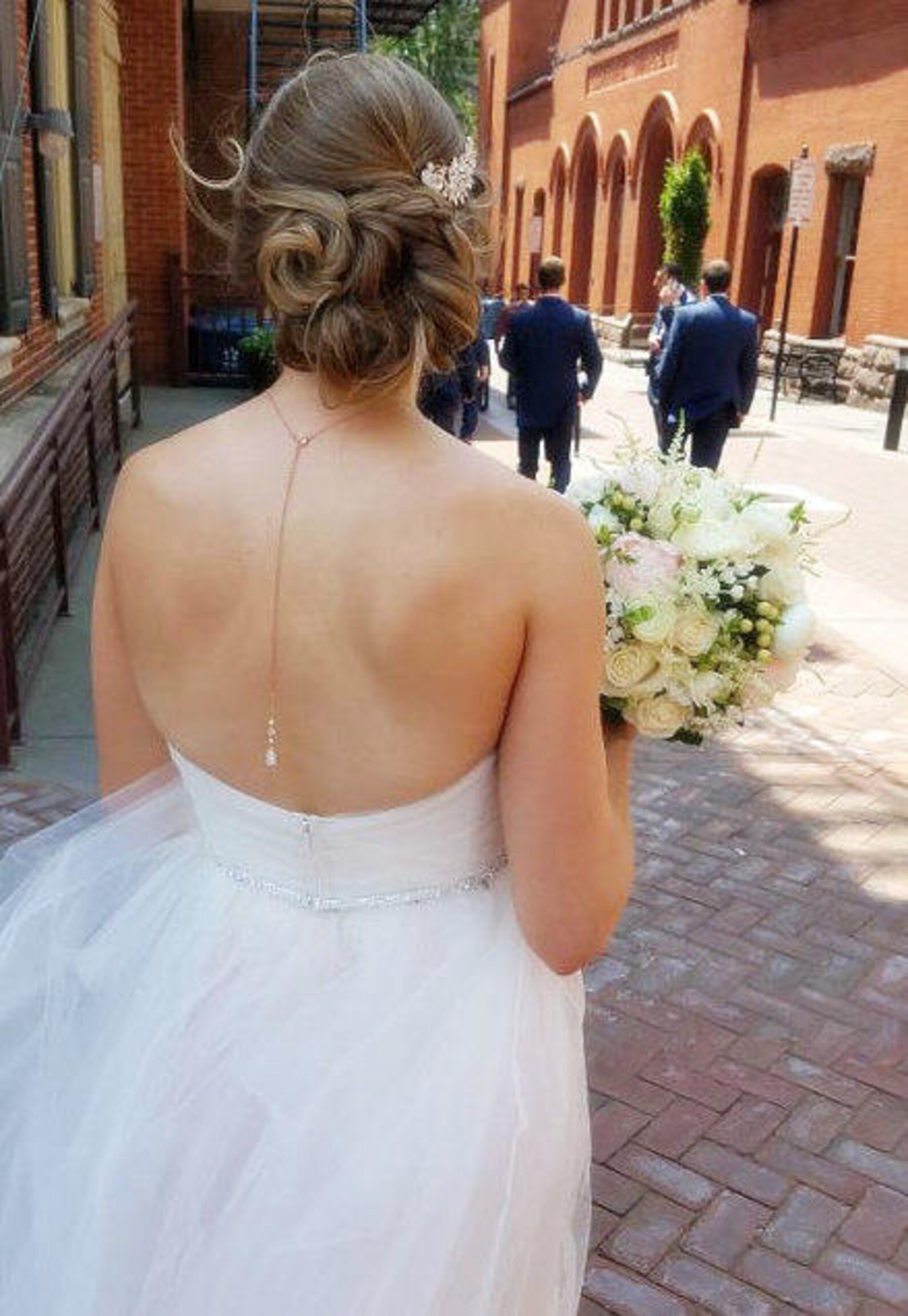 Dainty Backdrop Necklace Rose Gold Back Drop Necklace Wedding Necklace ...