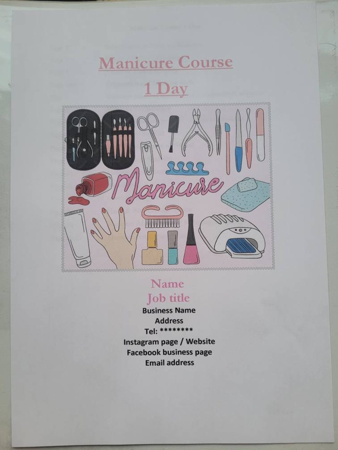 Manicure Editable Training Manual & Lesson Plan - Etsy