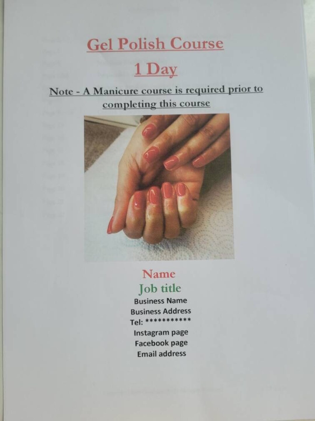 Gel Polish Course Training Manual and Lesson Plan - Etsy UK