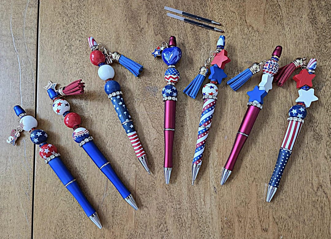 Beautiful & Unique Patriotic Handmade Beaded Pens. Made by Me! 7 ...