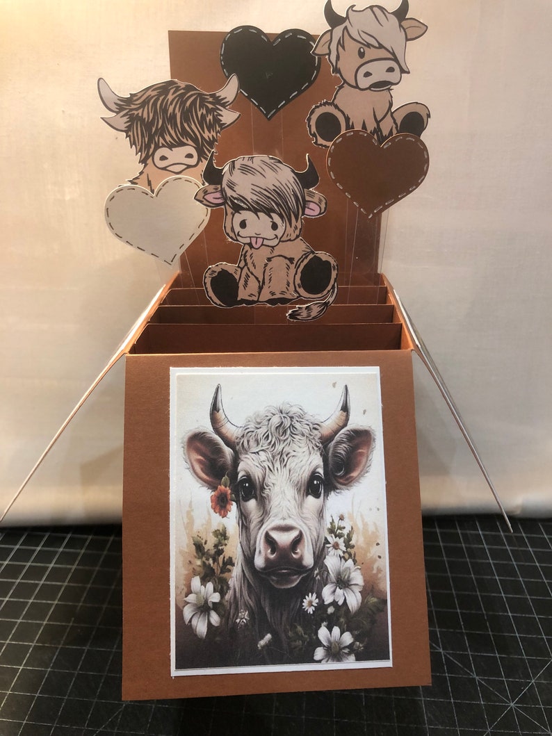 Highland Cow 3D Themed Pop up Card - Etsy Australia